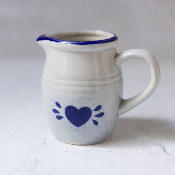 Unmarked | Dining | Blue Vintage Folk Art Style Creamer Pitcher With ...